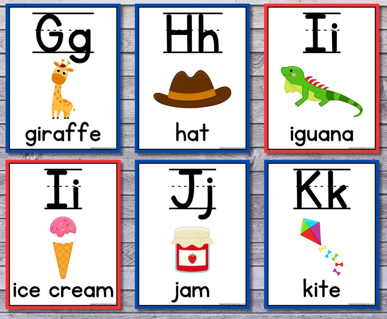 Printable Alphabet Posters, Beginning Sounds Flash Cards, Letter Size ...