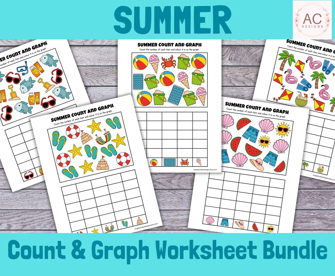 Summer Count and Graph Printable Worksheets, Learn to Count Math ...