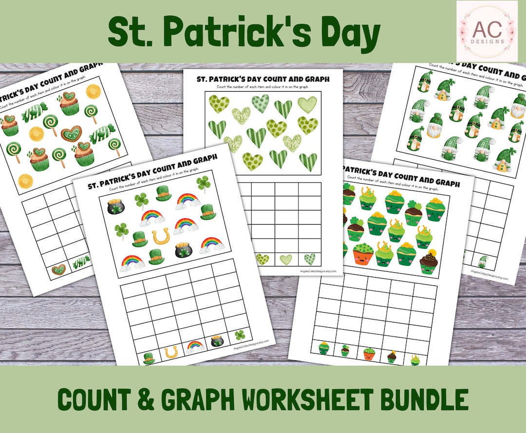 St. Patrick's Day Count and Graph Worksheets, St. Patrick's Day ...