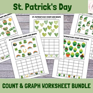 St. Patrick's Day Count and Graph Worksheets, St. Patrick's Day ...