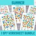 Summer Tracing Worksheet Printable, Kids Fine Motor Skills Practice ...
