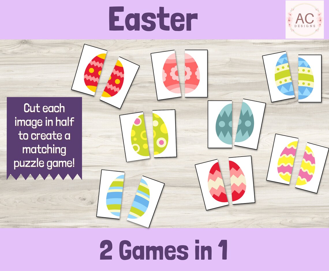 Easter Memory Game, Printable Easter Egg Matching Game, Easter Game ...