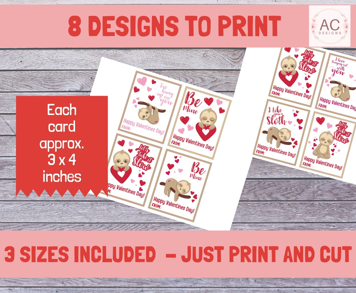 Kids Valentines Cards Instant Digital Download Printable Kids - Etsy