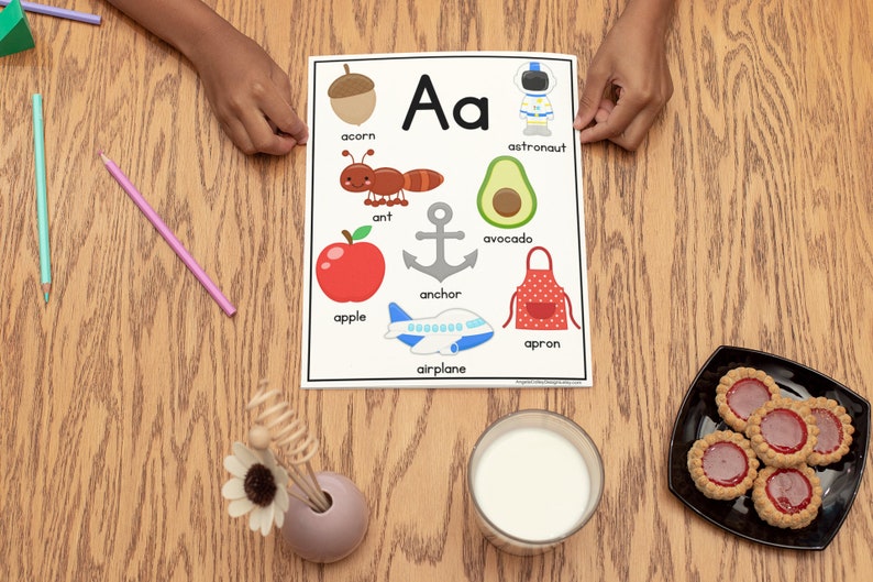 Printable Alphabet Posters, Beginning Sounds Word Chart, Letter Size ...