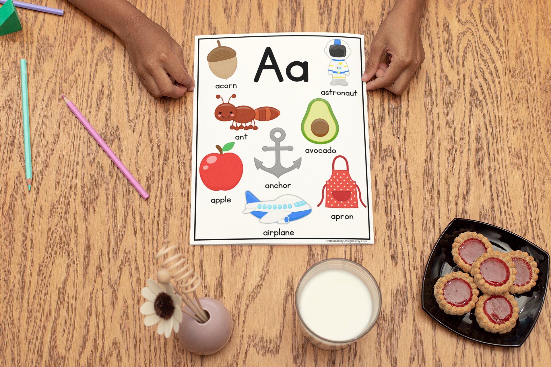 Printable Alphabet Posters, Beginning Sounds Word Chart, Letter Size ...