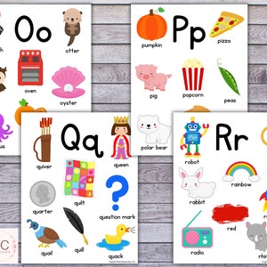 Printable Alphabet Posters, Beginning Sounds Word Chart, Letter Size ...