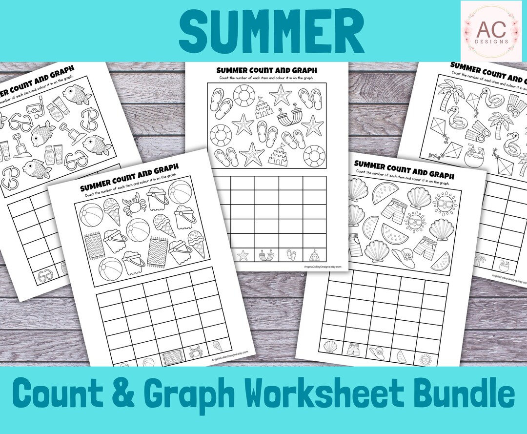 Summer Count and Graph Printable Worksheets, Learn to Count Math ...