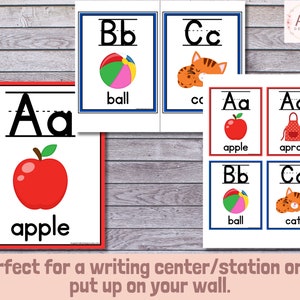 Printable Alphabet Posters, Beginning Sounds Flash Cards, Letter Size ...