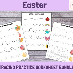 Easter Tracing Practice Worksheets, Easter Spring Printable Activities ...