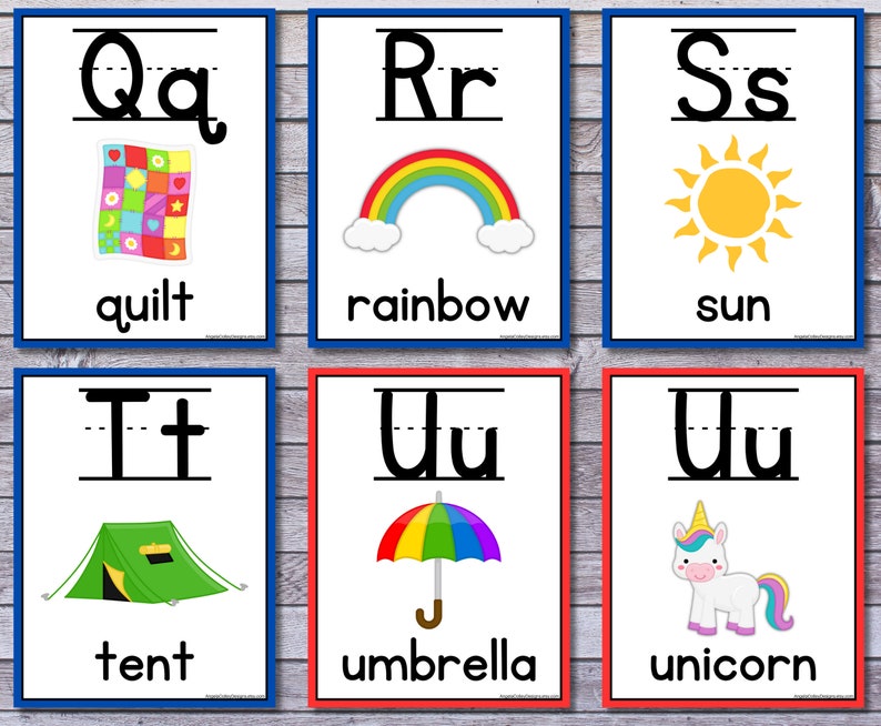 Printable Alphabet Posters, Beginning Sounds Flash Cards, Letter Size ...