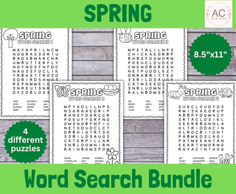 Spring Word Search Printable, Fun Spring Activity for Kids Learning at ...