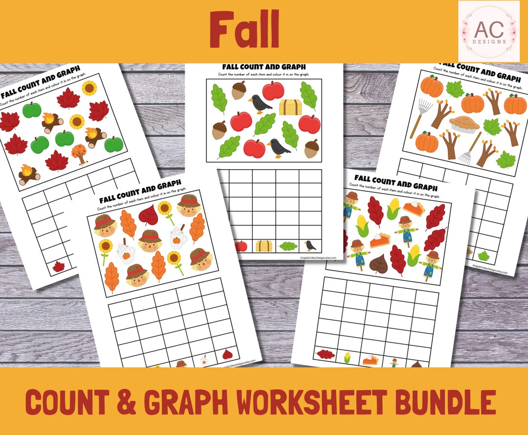 Fall Count and Graph Worksheets, Thanksgiving Fall Printable Activities ...