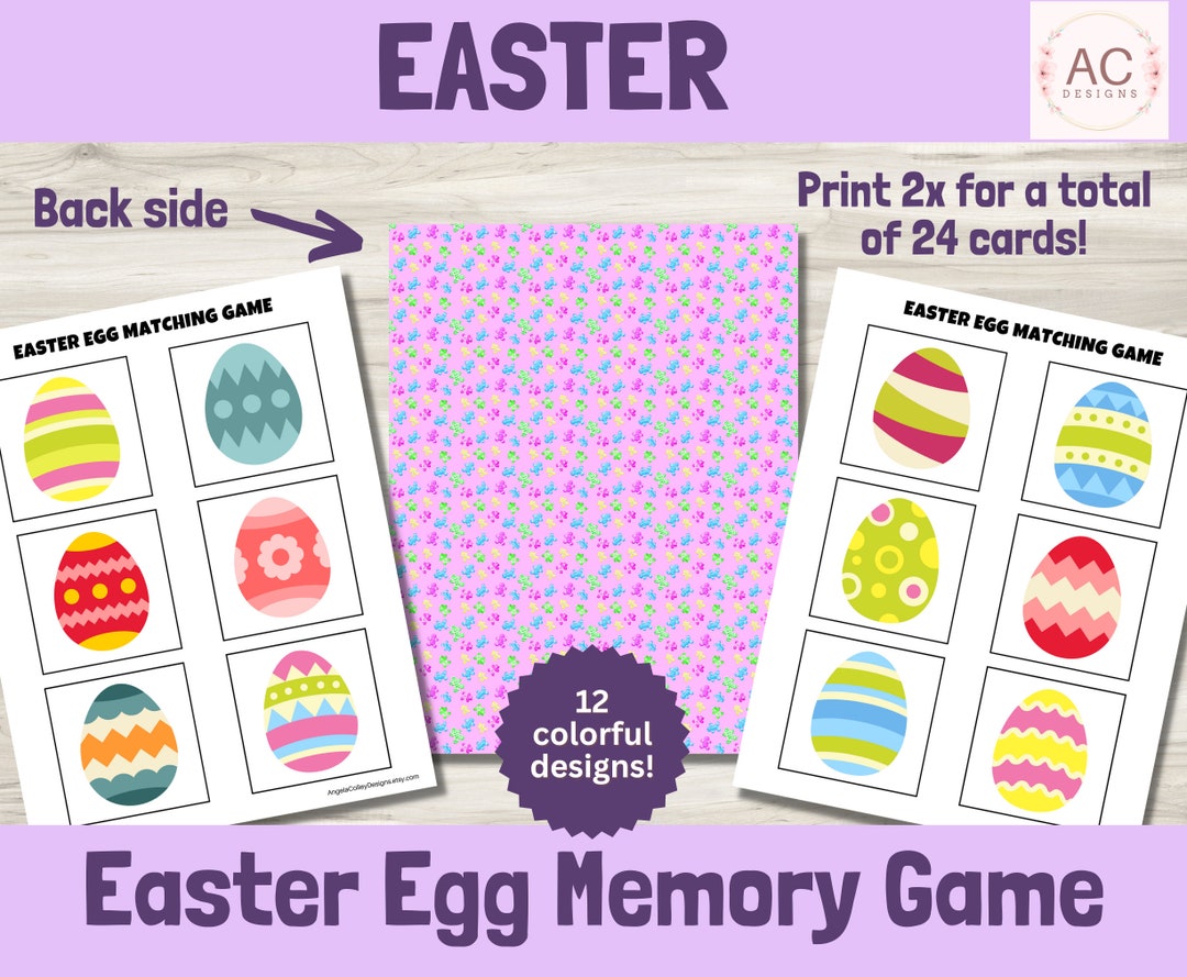 Easter Memory Game, Printable Easter Egg Matching Game, Easter Game ...