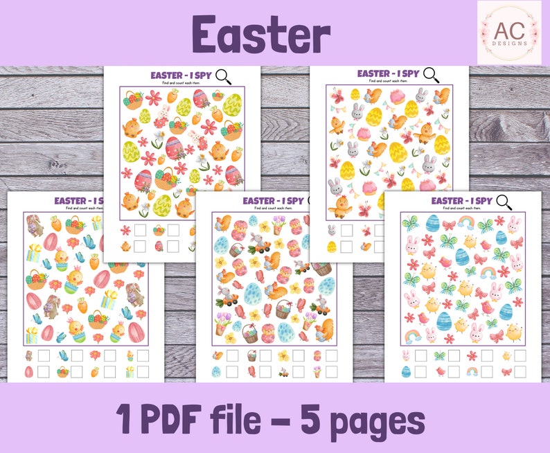 Easter I Spy Worksheets, Easter Printable Activities, Easter Activity ...