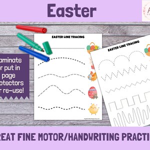 Easter Tracing Practice Worksheets, Easter Spring Printable Activities ...