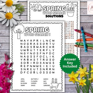 Spring Word Search Printable, Fun Spring Activity for Kids Learning at ...