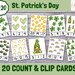 St. Patrick's Day Count and Clip Flashcards, Numbers 1-20, St. Patricks ...