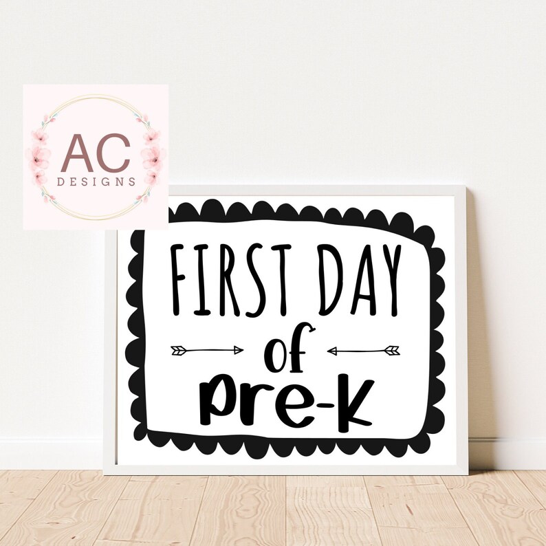 First Day of Preschool Sign, First Day of School Pre-k, Printable ...