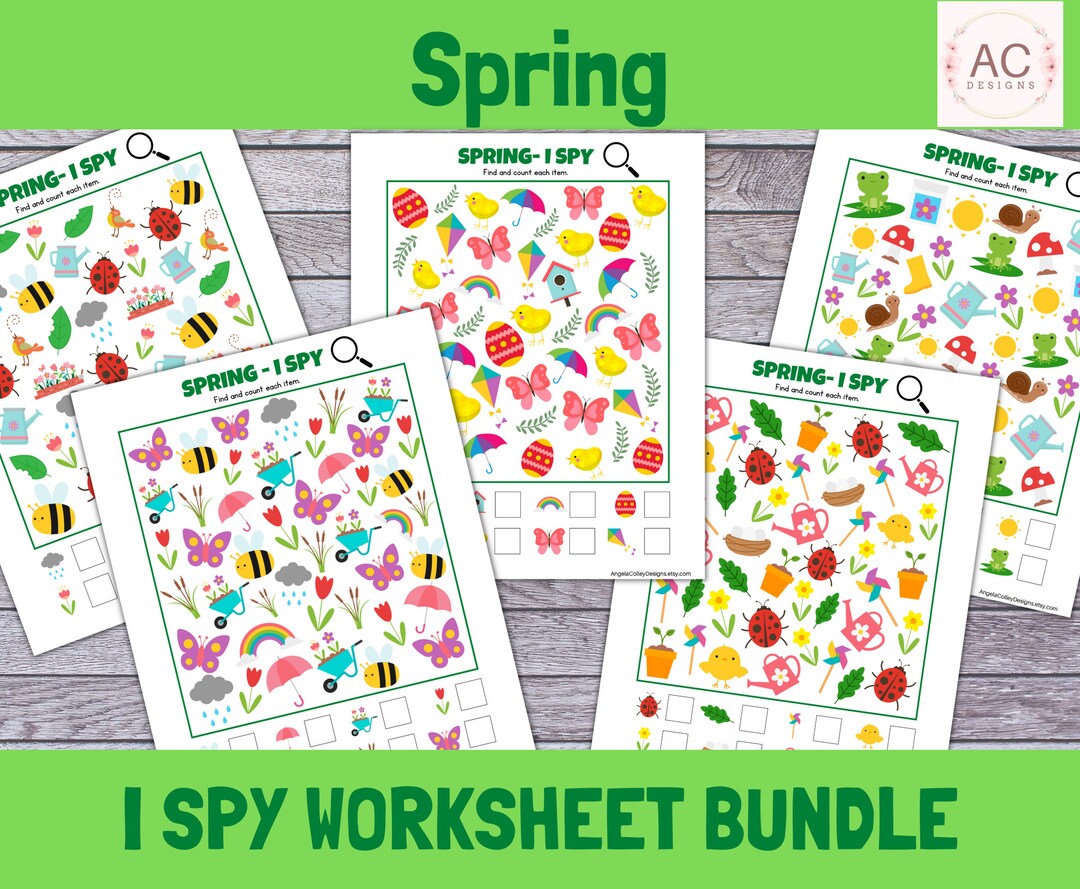Spring I Spy Worksheets, Spring Printable Activities, Easter Activity ...