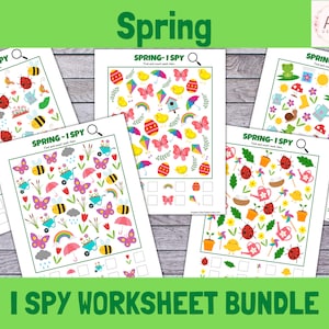 Spring I Spy Worksheets, Spring Printable Activities, Easter Activity ...