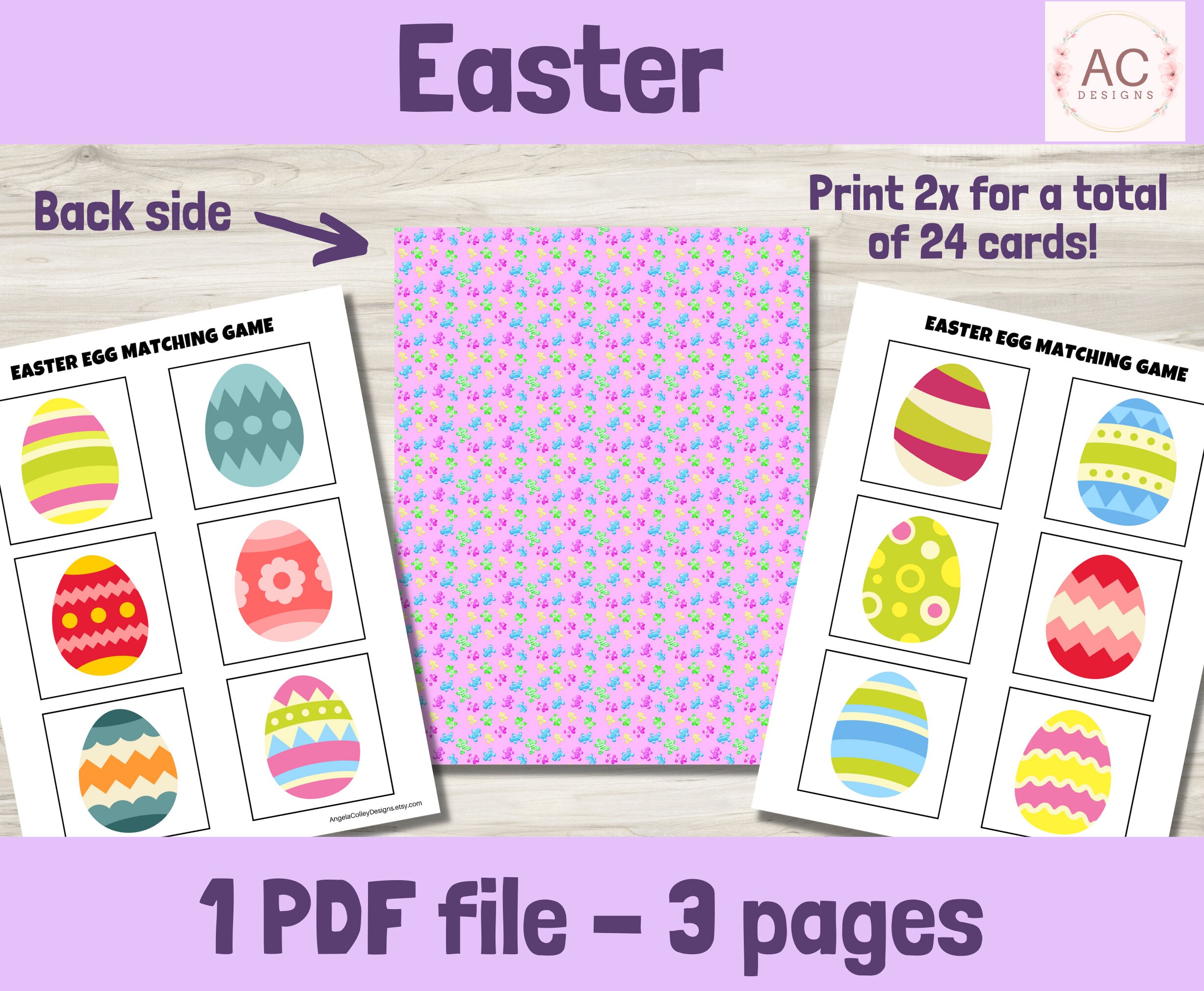 Easter Memory Game, Printable Easter Egg Matching Game, Easter Game ...