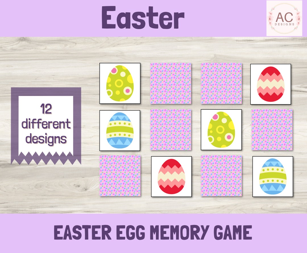 Easter Memory Game, Printable Easter Egg Matching Game, Easter Game ...