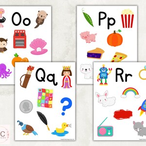 Printable Alphabet Posters, Beginning Sounds Word Chart, Letter Size ...