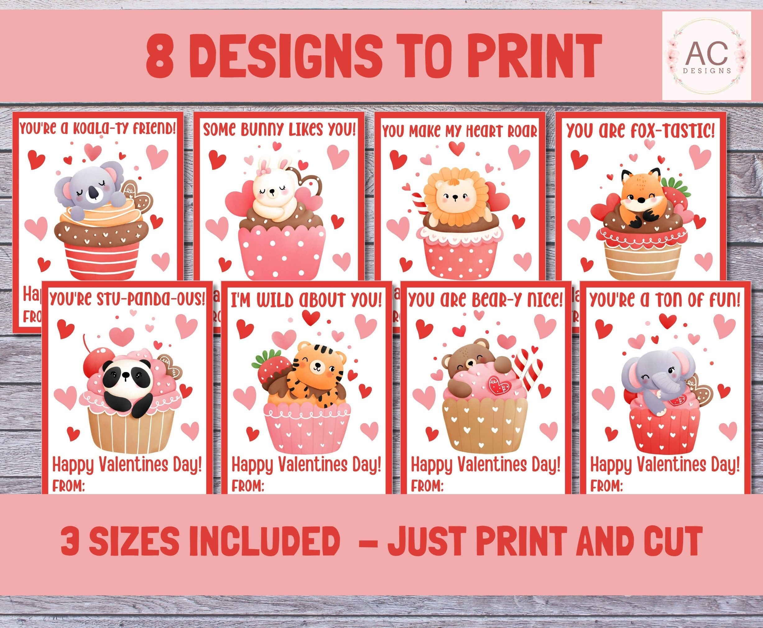 Kids Valentines Cards Instant Digital Download, Printable Kids ...