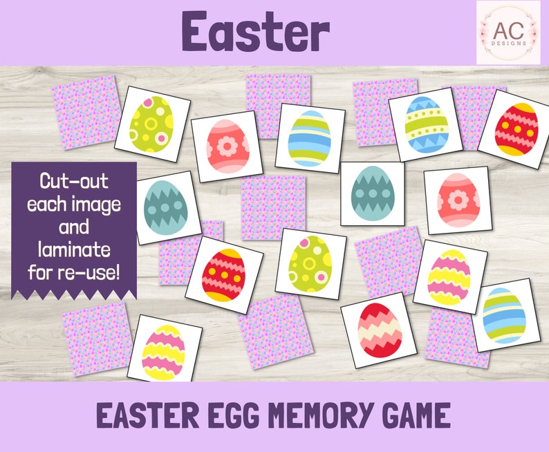 Easter Memory Game, Printable Easter Egg Matching Game, Easter Game ...