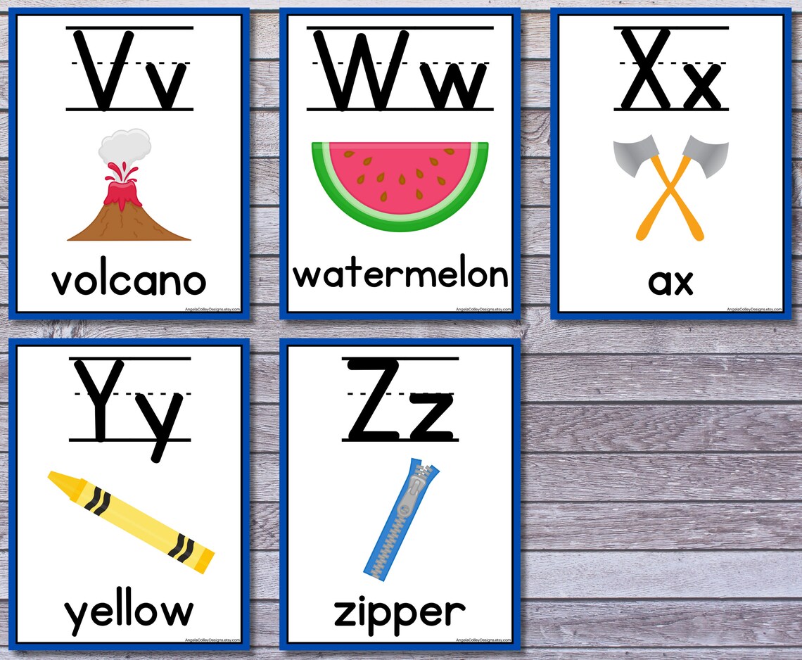 Printable Alphabet Posters, Beginning Sounds Flash Cards, Letter Size ...