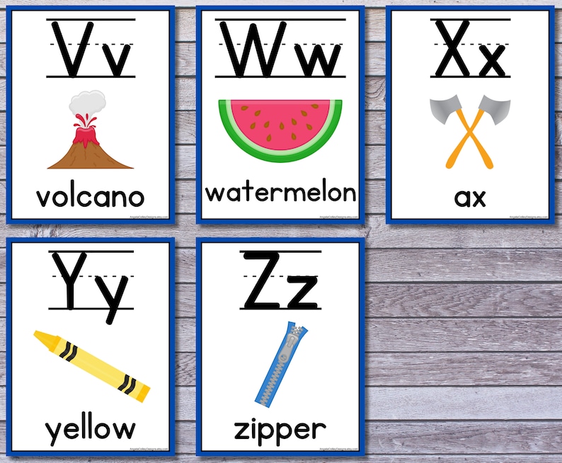 Printable Alphabet Posters, Beginning Sounds Flash Cards, Letter Size ...