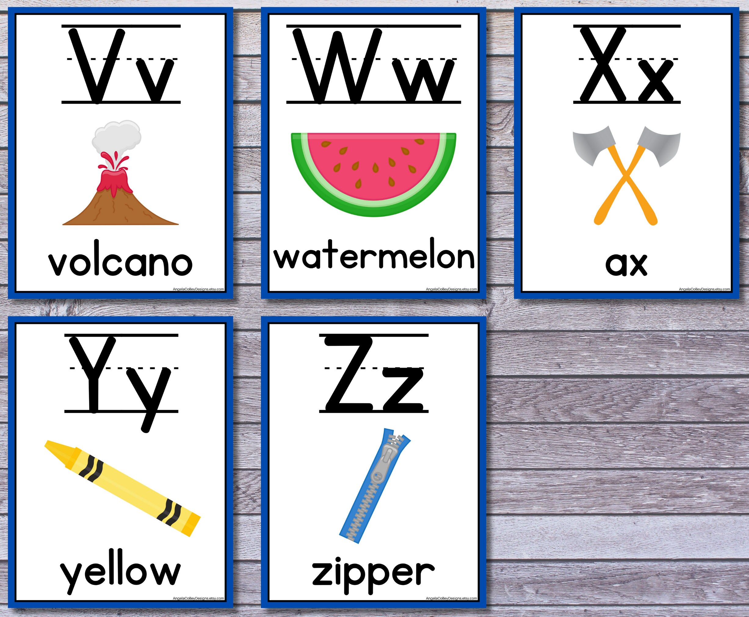 Printable Alphabet Posters, Beginning Sounds Flash Cards, Letter Size ...