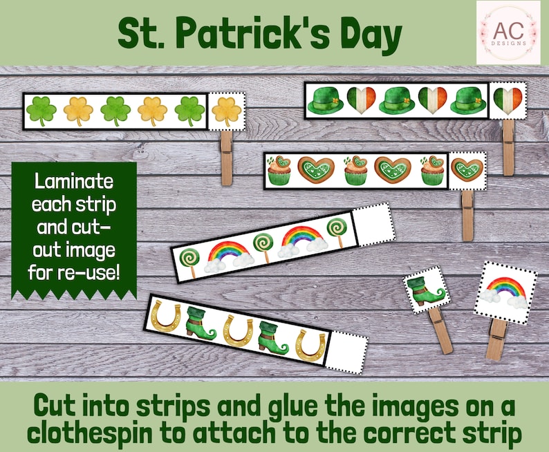St. Patrick's Day What Comes Next Game, Finish the Pattern Worksheet ...