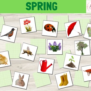 Spring Memory Game Printable, Real Life Nature Photo Matching Puzzle ...