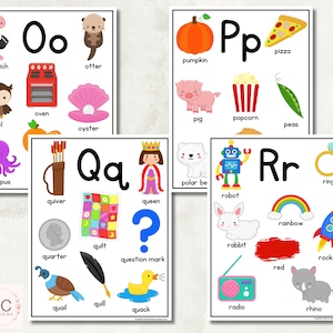 Printable Alphabet Posters, Beginning Sounds Word Chart, Letter Size ...