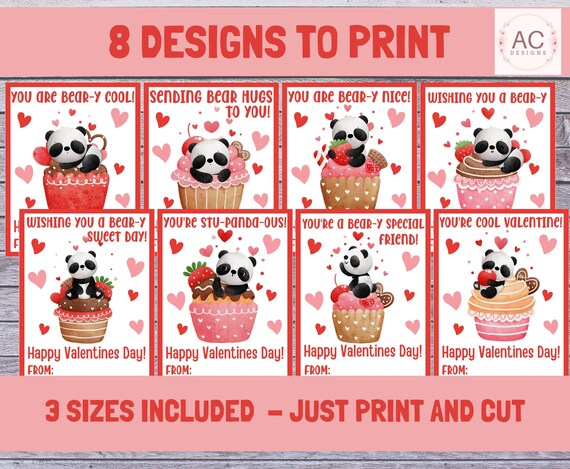 Kids Valentines Cards Instant Digital Download Printable Kids | Etsy
