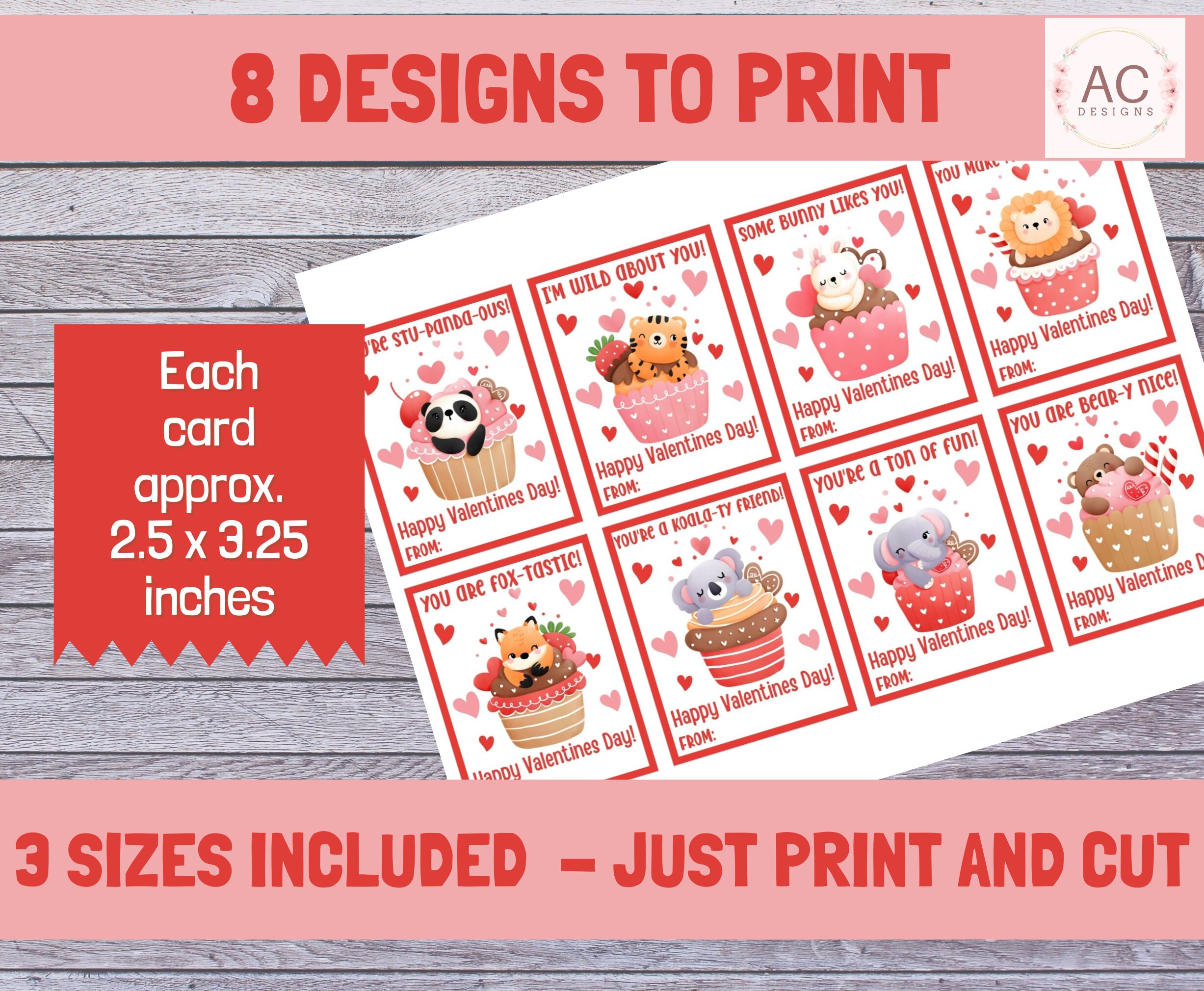 Kids Valentines Cards Instant Digital Download, Printable Kids ...