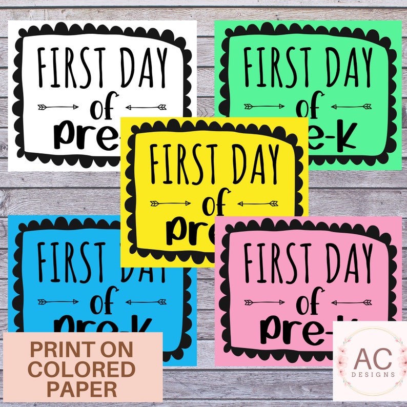 First Day of Preschool Sign, First Day of School Pre-k, Printable ...