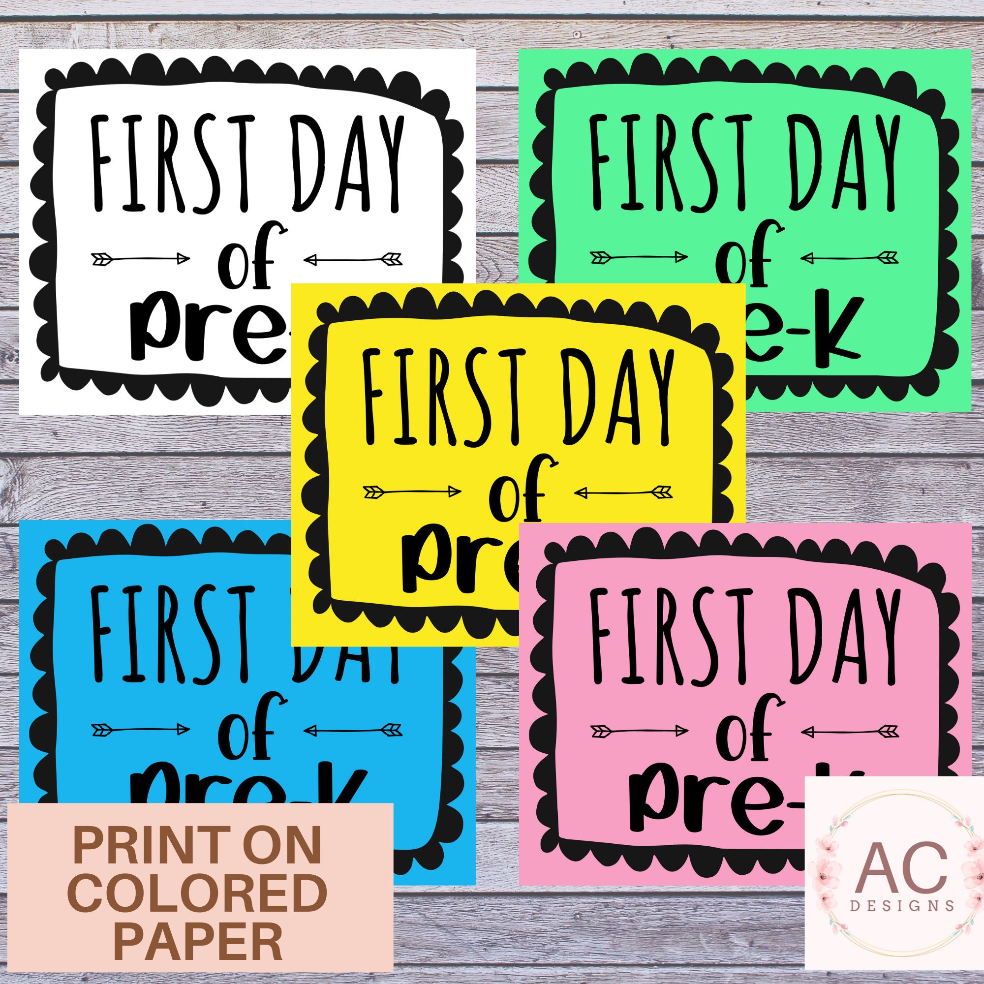 First Day of Preschool Sign, First Day of School Pre-k, Printable ...