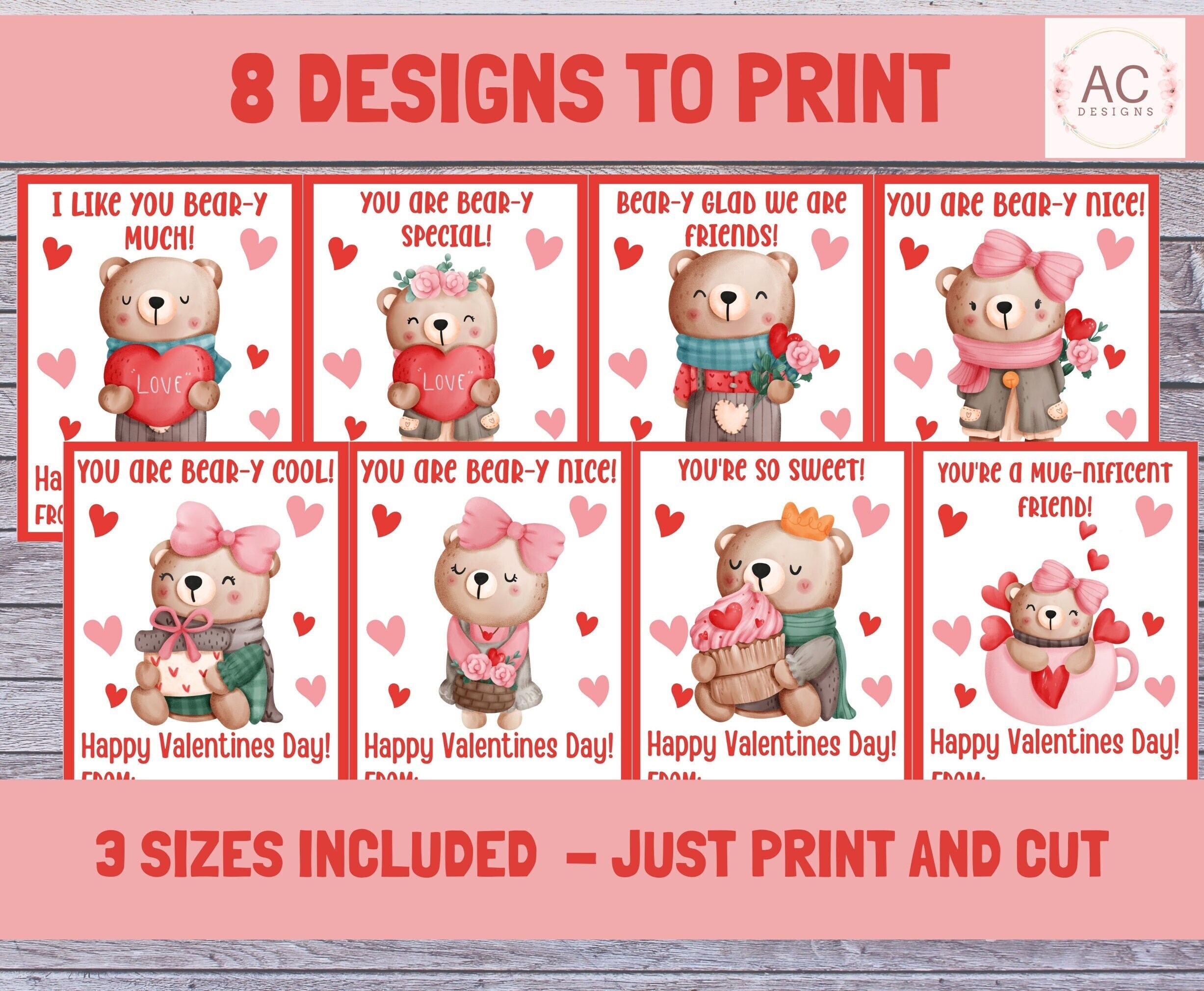 Kids Valentines Cards Instant Digital Download, Printable Kids ...