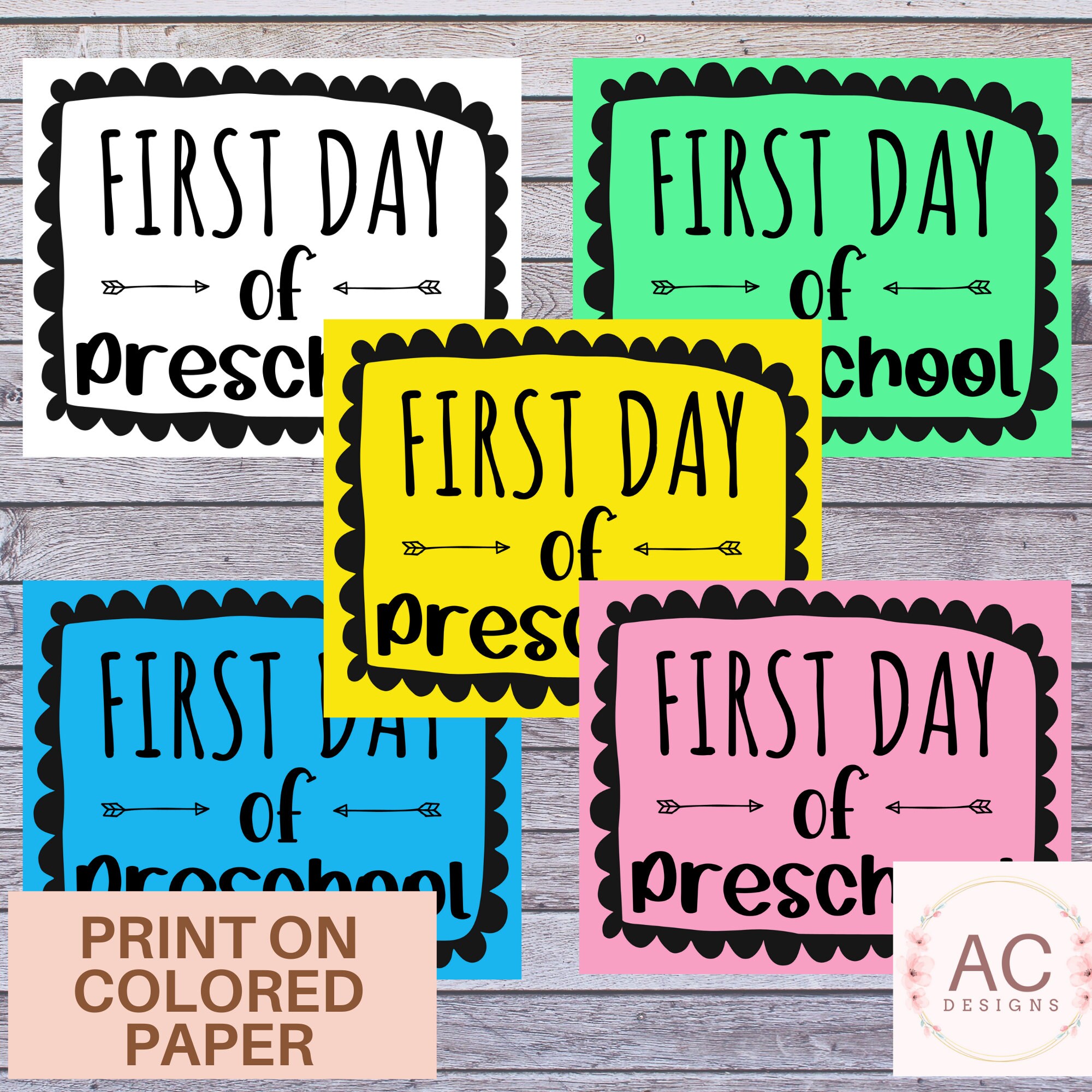 First Day of Preschool Sign, First Day of School Pre-k, Printable ...