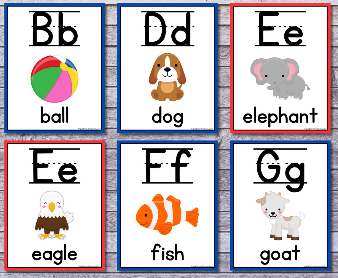 Printable Alphabet Posters, Beginning Sounds Flash Cards, Letter Size ...