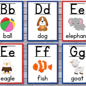 Printable Alphabet Posters, Beginning Sounds Flash Cards, Letter Size ...
