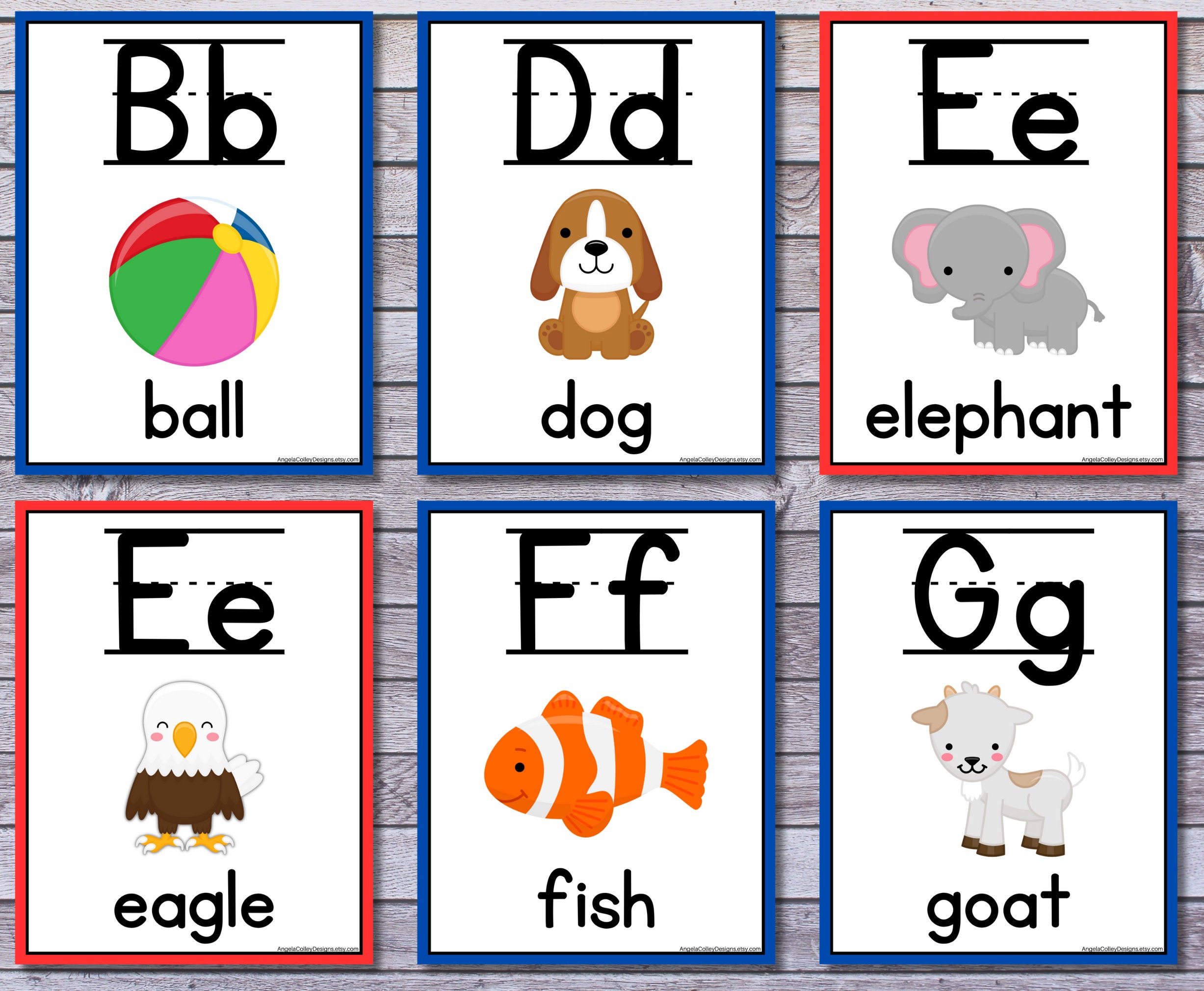 Printable Alphabet Posters, Beginning Sounds Flash Cards, Letter Size ...