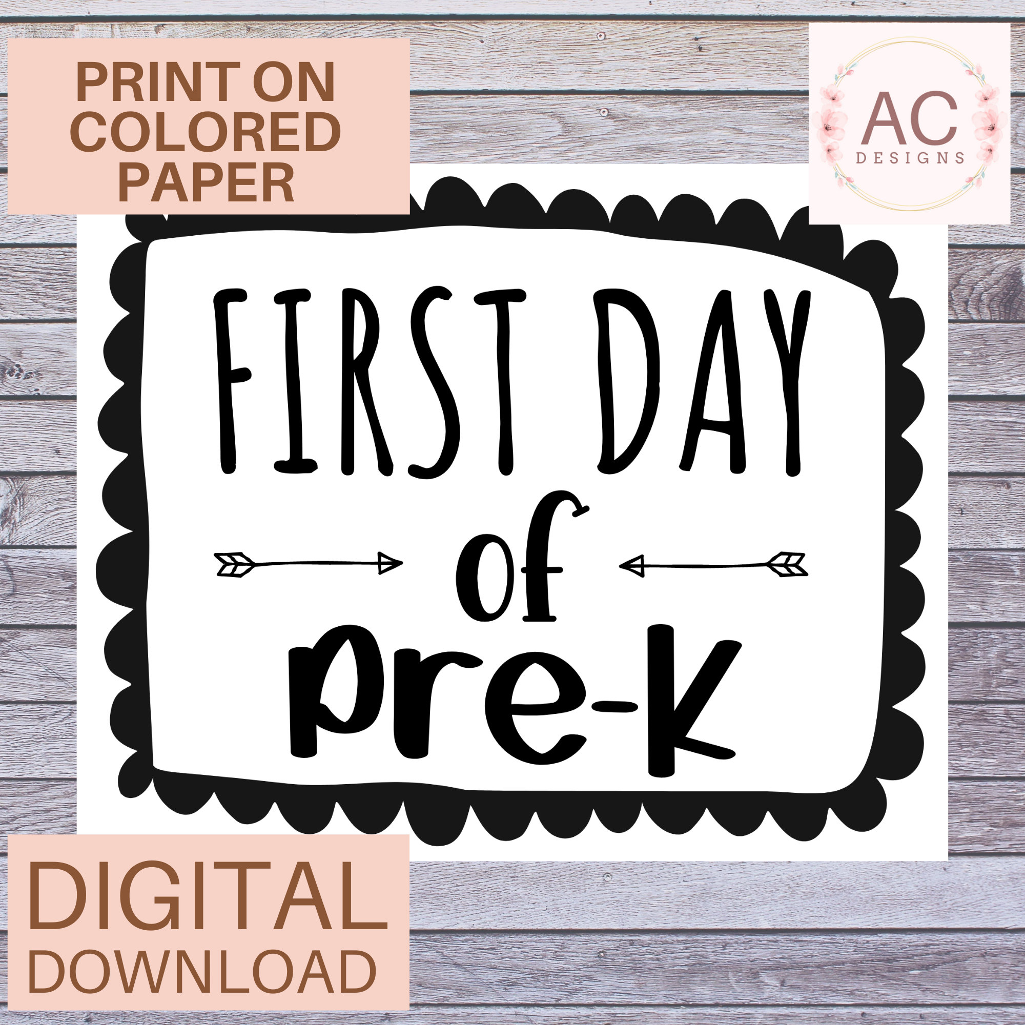 First Day of Preschool Sign, First Day of School Pre-k, Printable ...