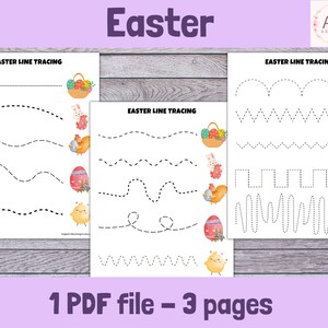 Easter Tracing Practice Worksheets, Easter Spring Printable Activities ...