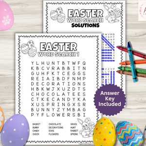 Easter Word Search Printable, Fun Spring Activity for Kids Learning at ...