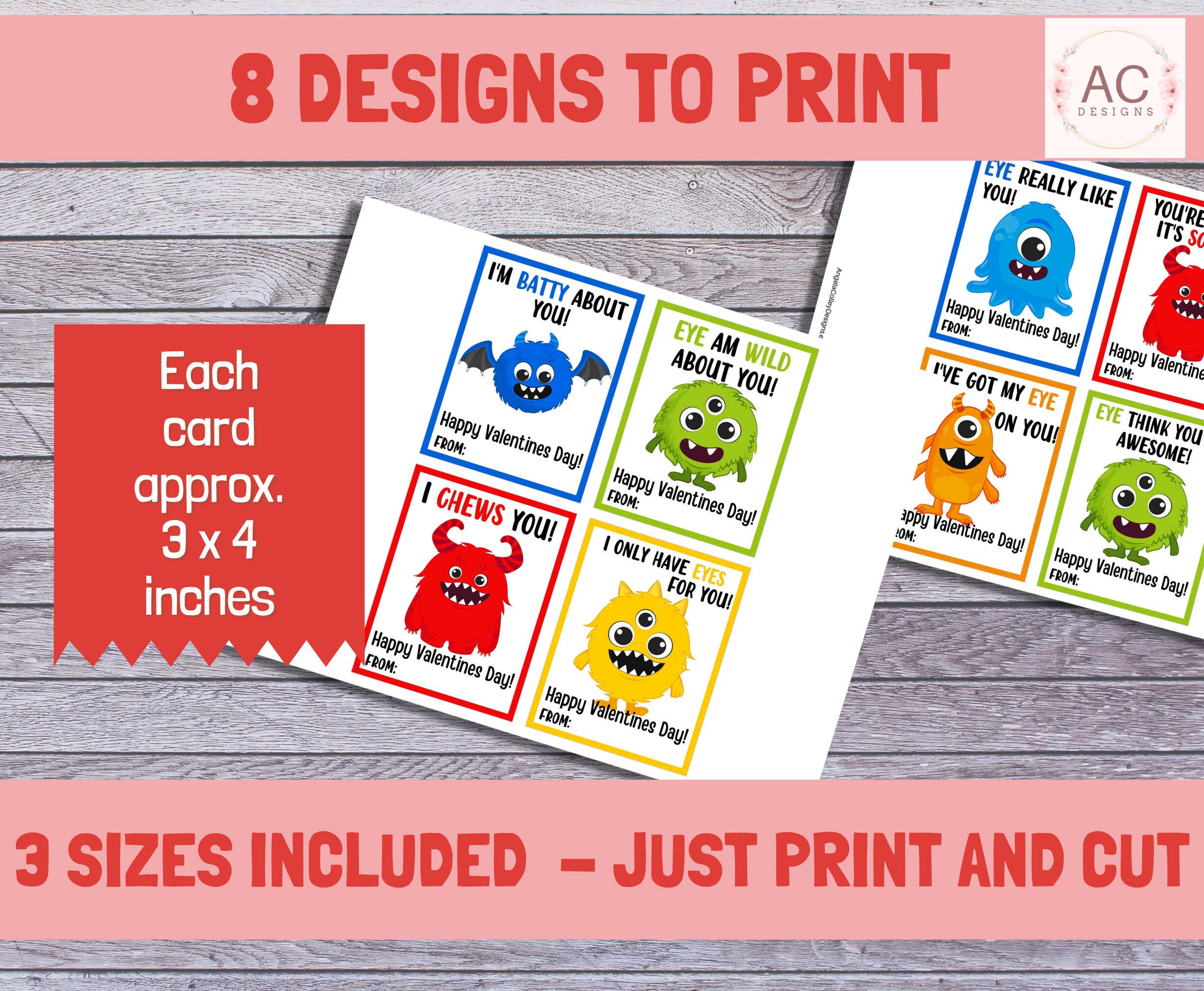 Printable Monster Valentine Cards for Kids, Kids Valentines Cards ...