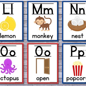Printable Alphabet Posters, Beginning Sounds Flash Cards, Letter Size ...