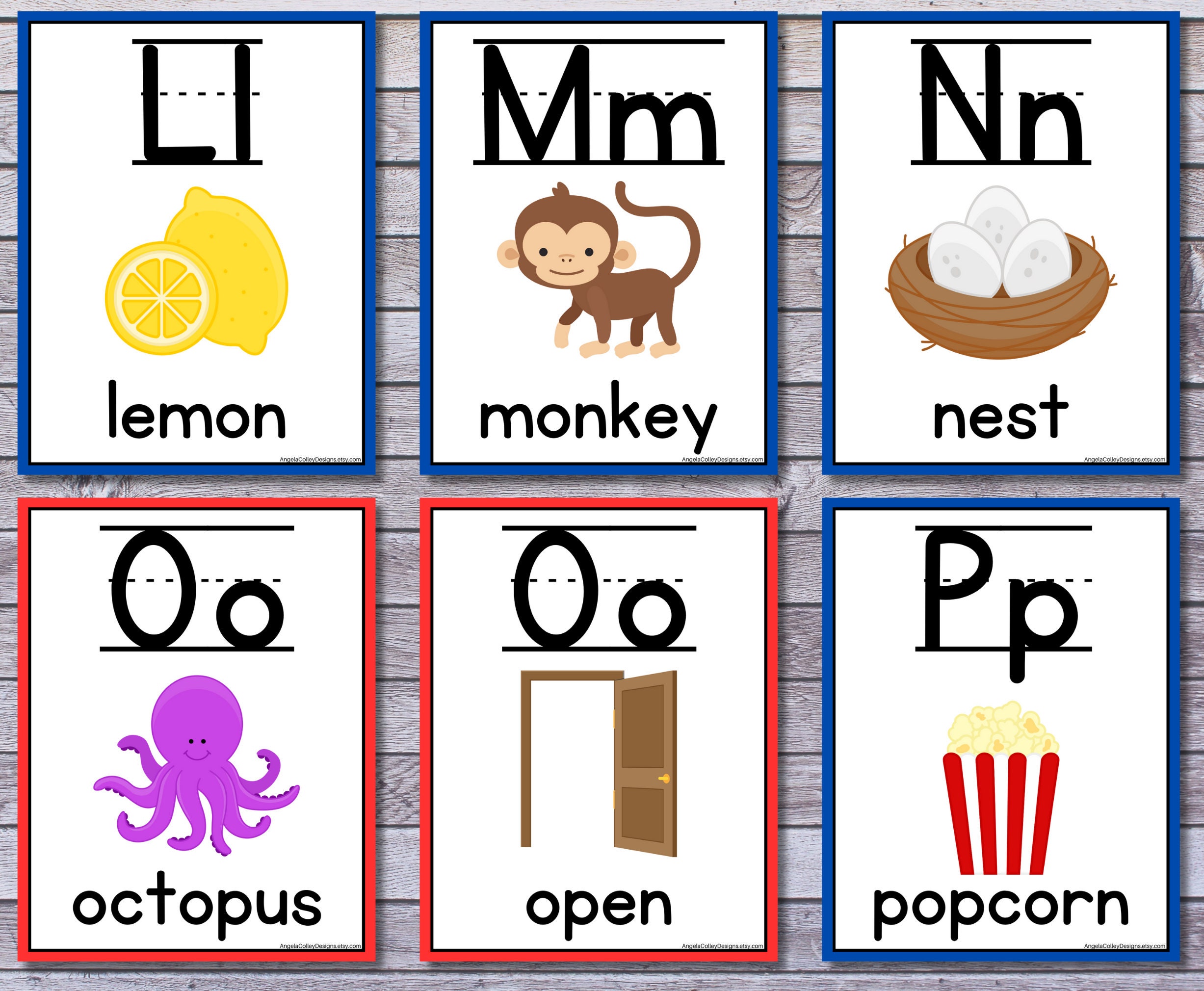 Printable Alphabet Posters, Beginning Sounds Flash Cards, Letter Size ...